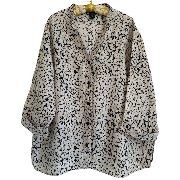Carole Little | Tops | Carol Little 0 Linen Button Down Tunic Women Sz ...